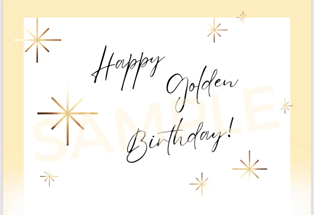 Happy Golden Birthday Card 5x7 Digital File Pdf - Etsy