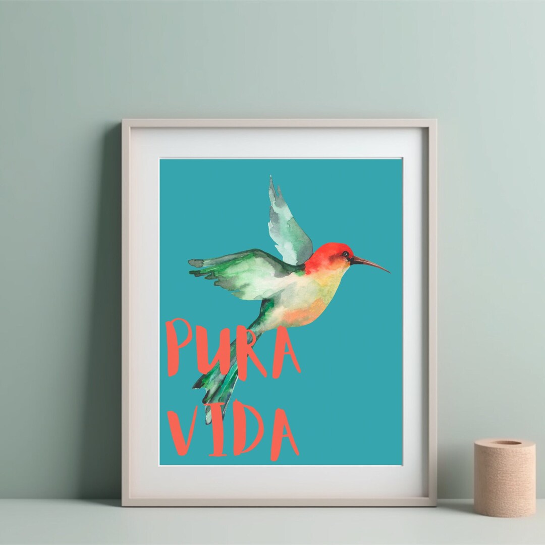 Hummingbird Pura Vida Costa Rica Poster - Printable Art - Etsy