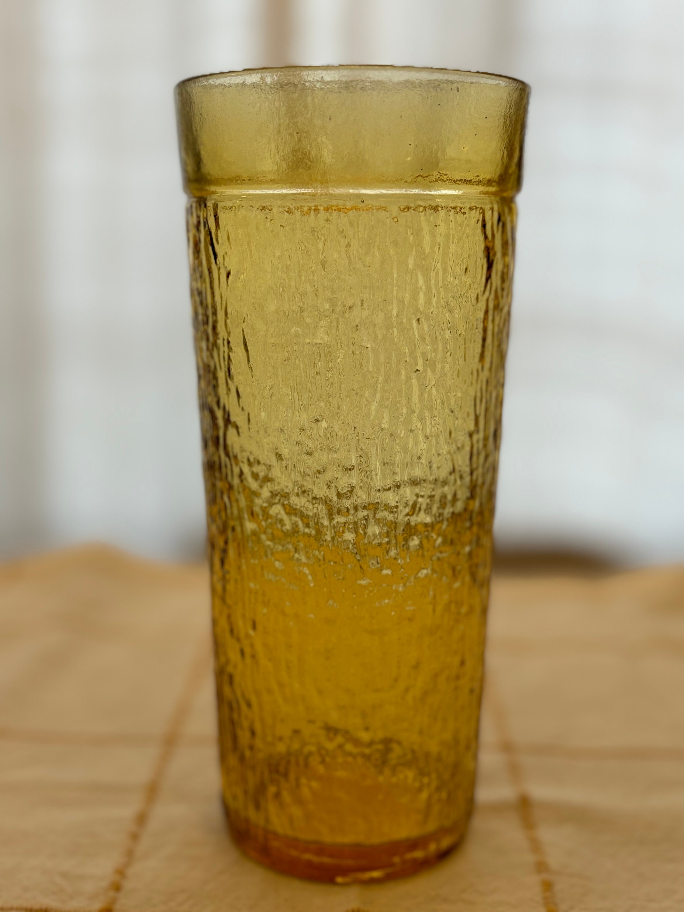 Vintage Kerr Bark/icicle Textured Glasses, Amber, Set of 4 Drinking ...