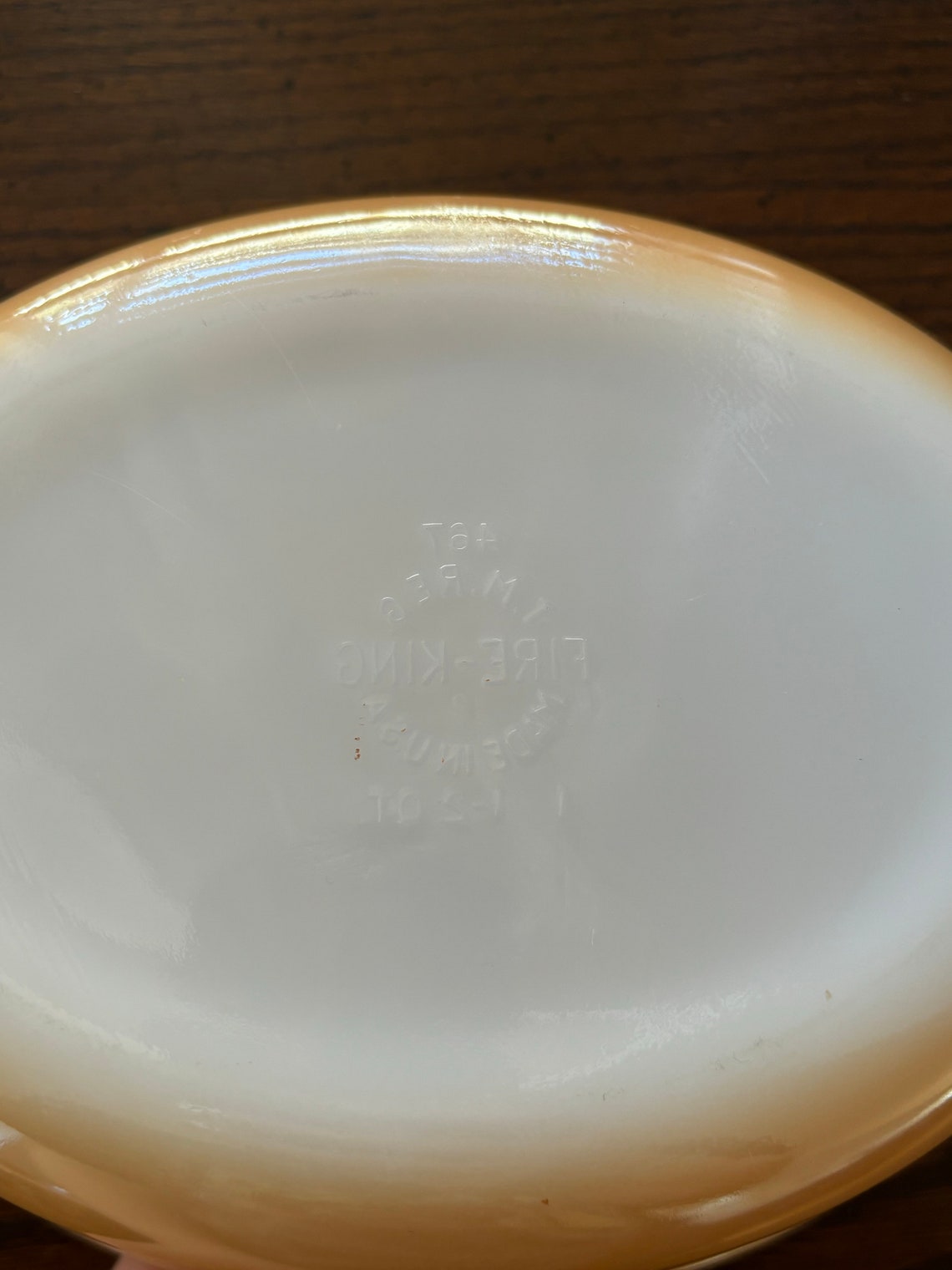Vintage, Fire King, Peach Luster, Lusterware, Oval, Baking Casserole ...
