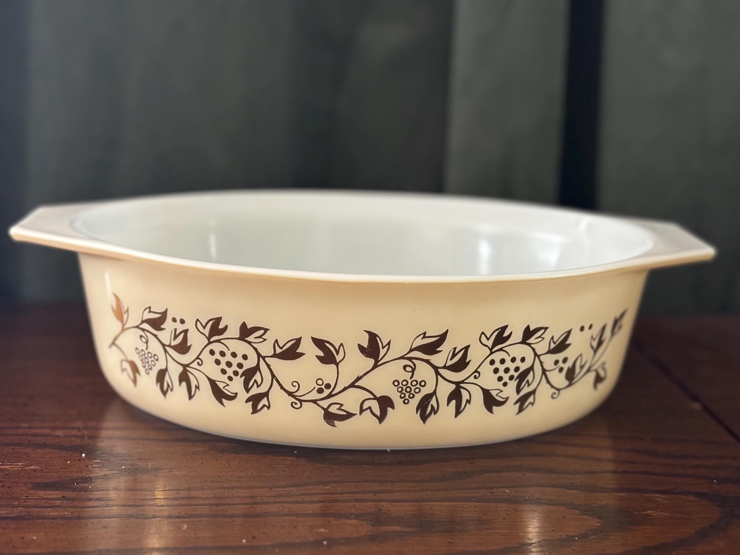 Vintage Pyrex, 1959, Golden Grapes, Cream Colored, Casserole Dish, 045 ...