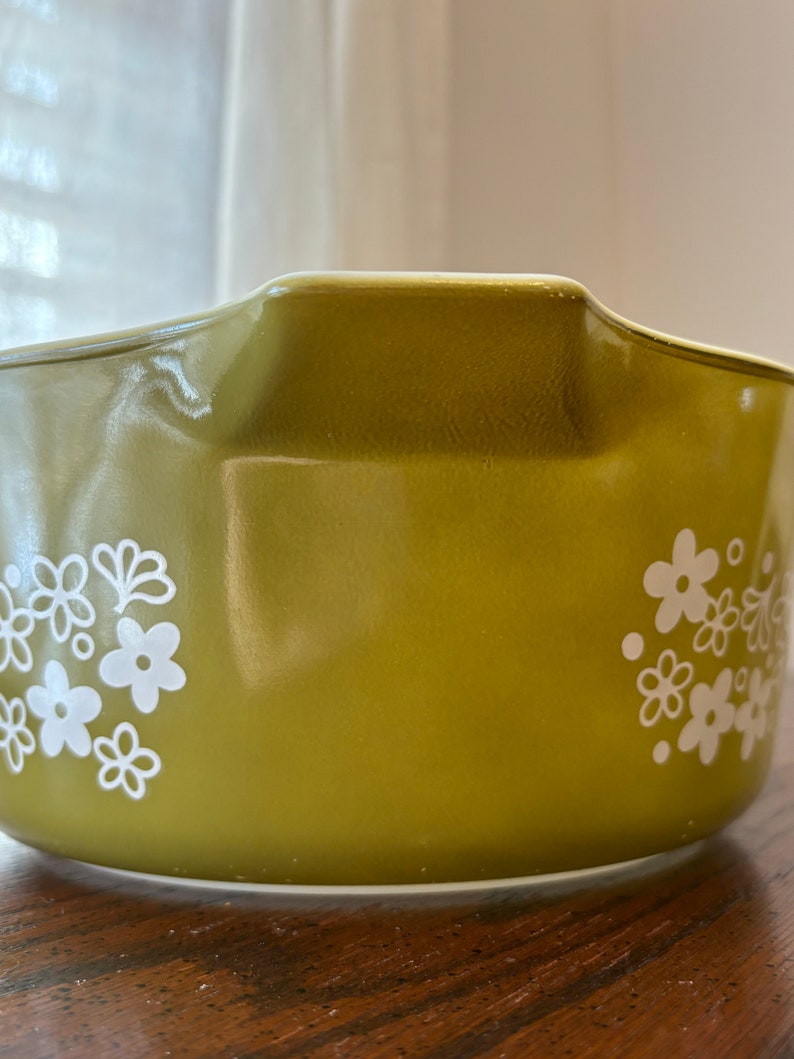 Vintage Pyrex, Spring Blossom, Crazy Daisy, Green, Casserole Dish, 475 ...