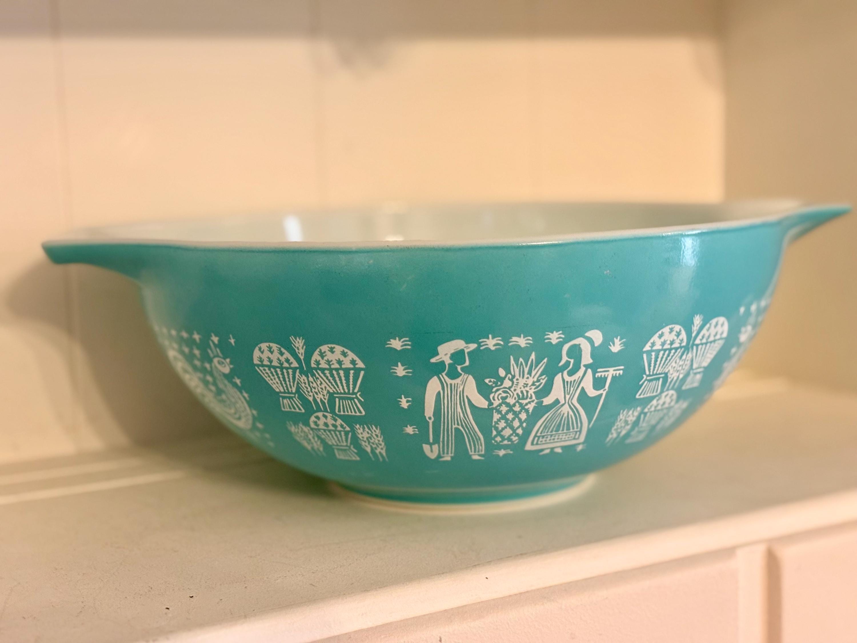 Vintage Pyrex, Turquoise Amish Butterprint, Cinderella Nesting Bowl ...