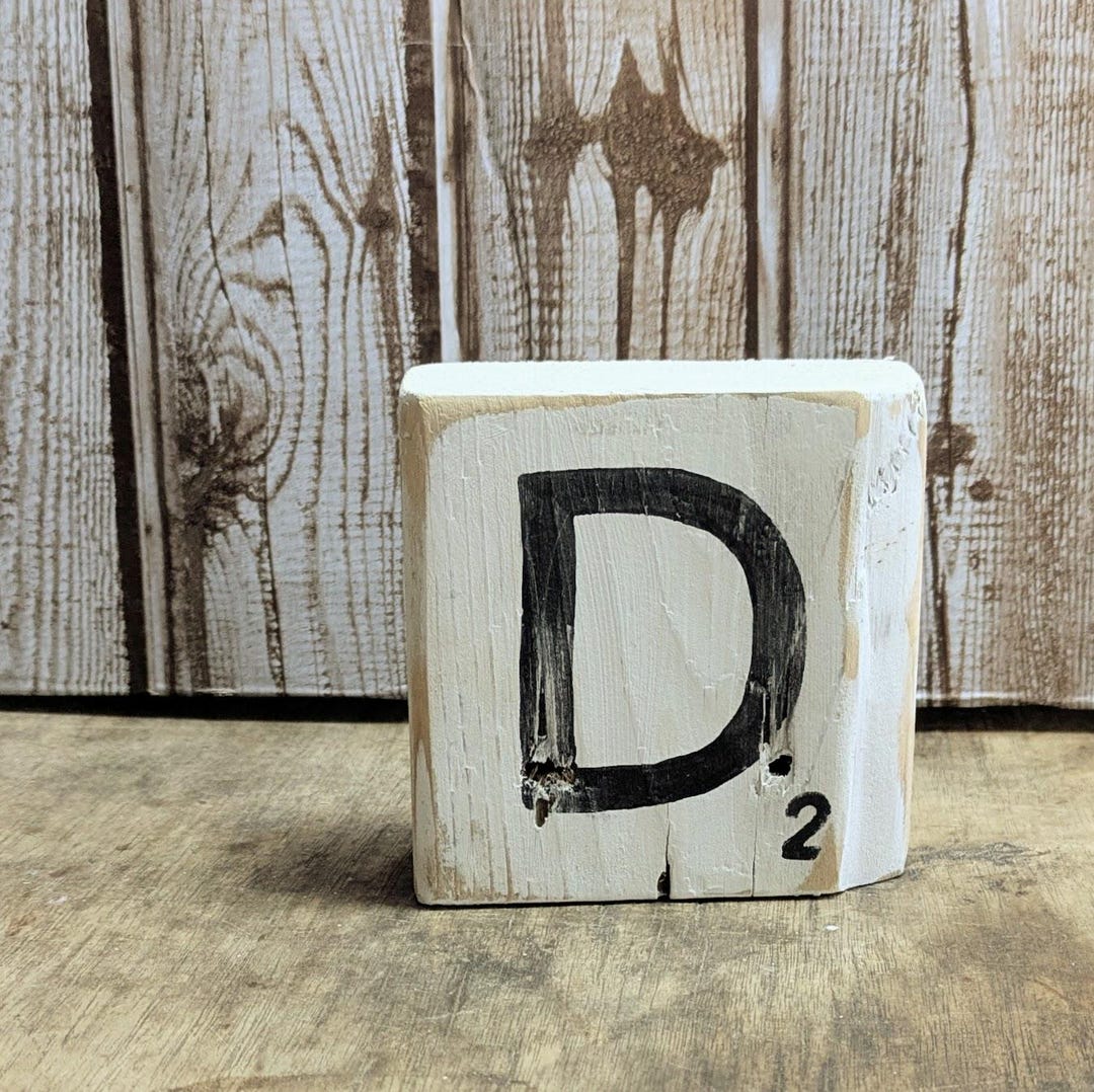 Letter D Scrabble Block, Wood Sign, Shelf Block, Shelf Sitter - Etsy