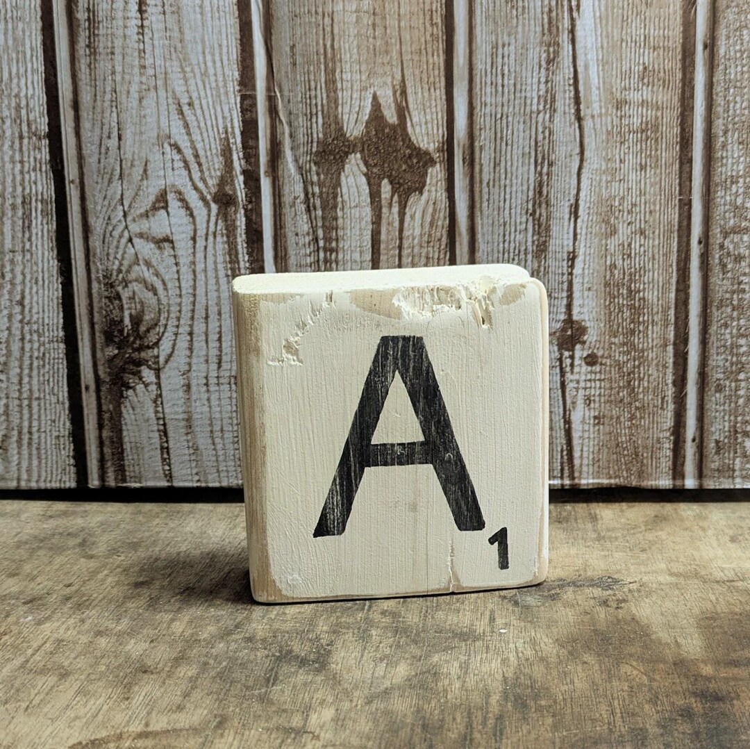 Letter A Scrabble Block, Wood Sign, Shelf Block, Shelf Sitter - Etsy