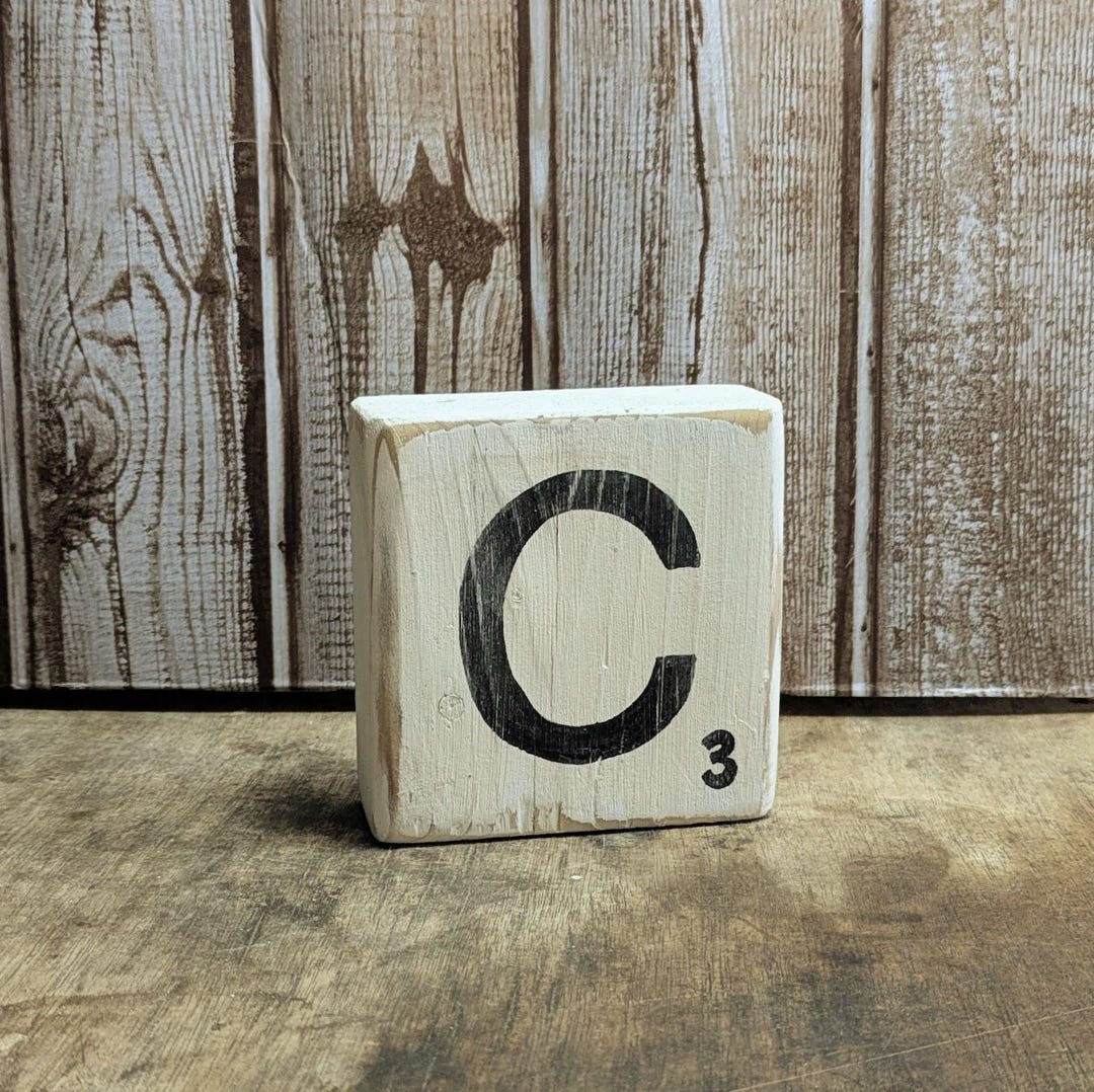 Letter C Scrabble Block, Wood Sign, Shelf Block, Shelf Sitter - Etsy