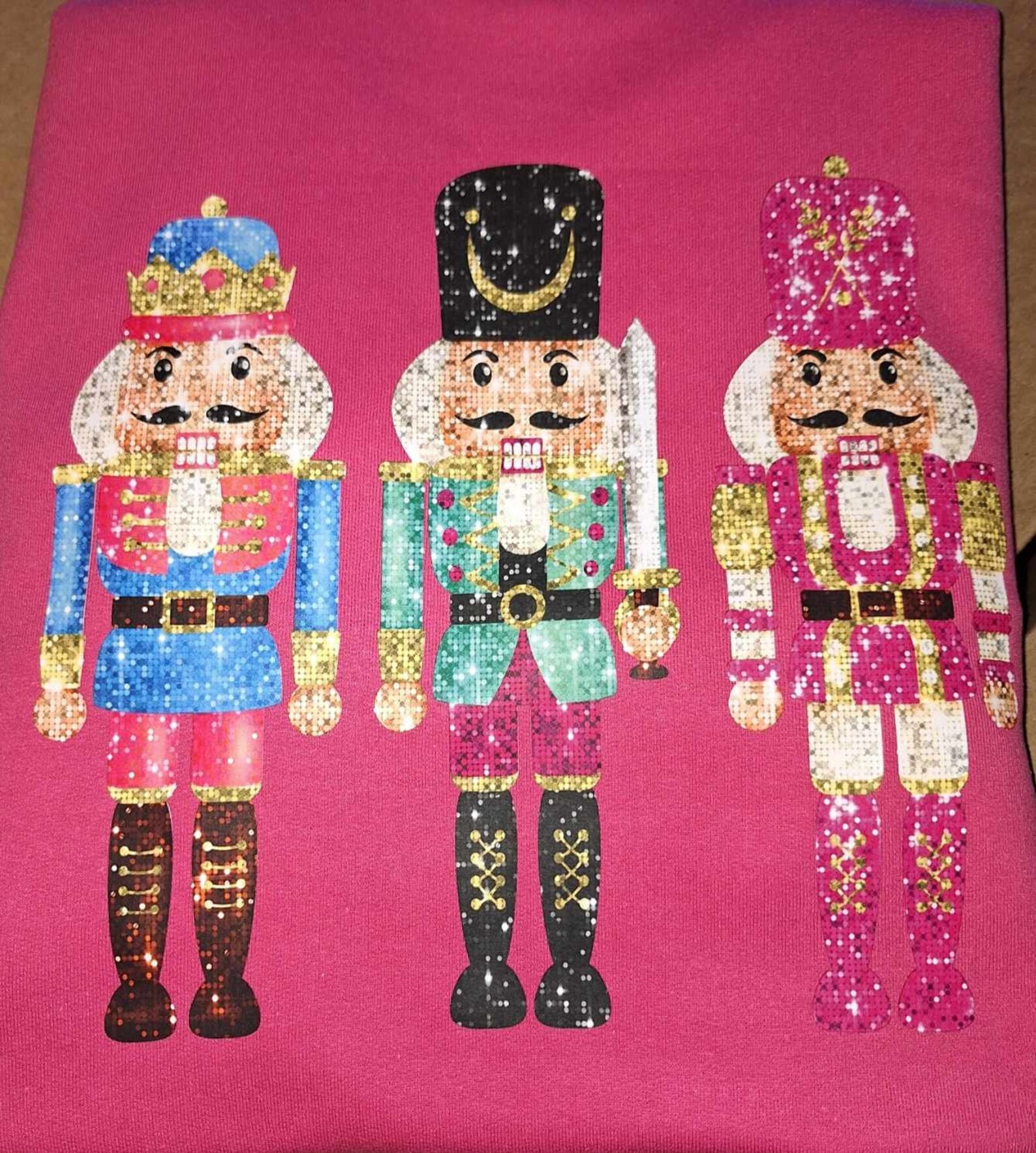 Preppy Nutcracker, Faux Glitter Sequin Christmas Shirt Sweatshirt Holiday Apparel - Etsy