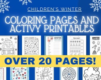 Winter Coloring and Activity Pack for Kids, Seasonal Coloring Pages for ...