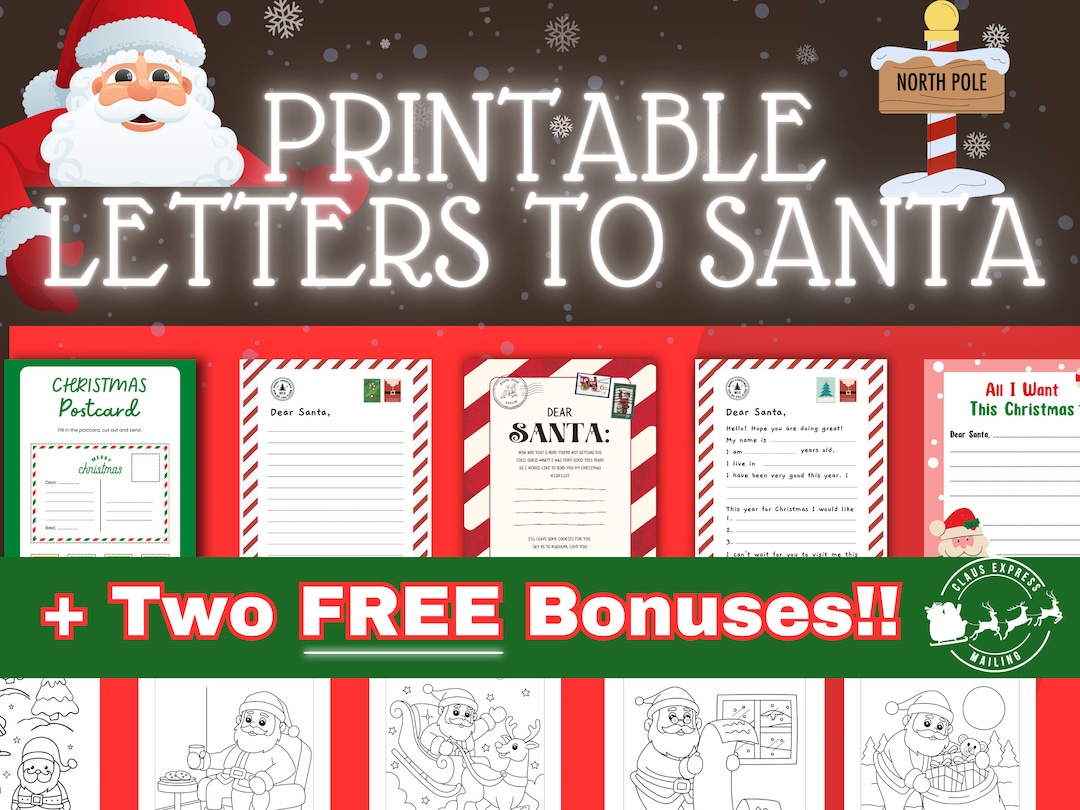 SANTA LETTER - Letter to Santa - Santa Letters - Printable Santa Letter ...
