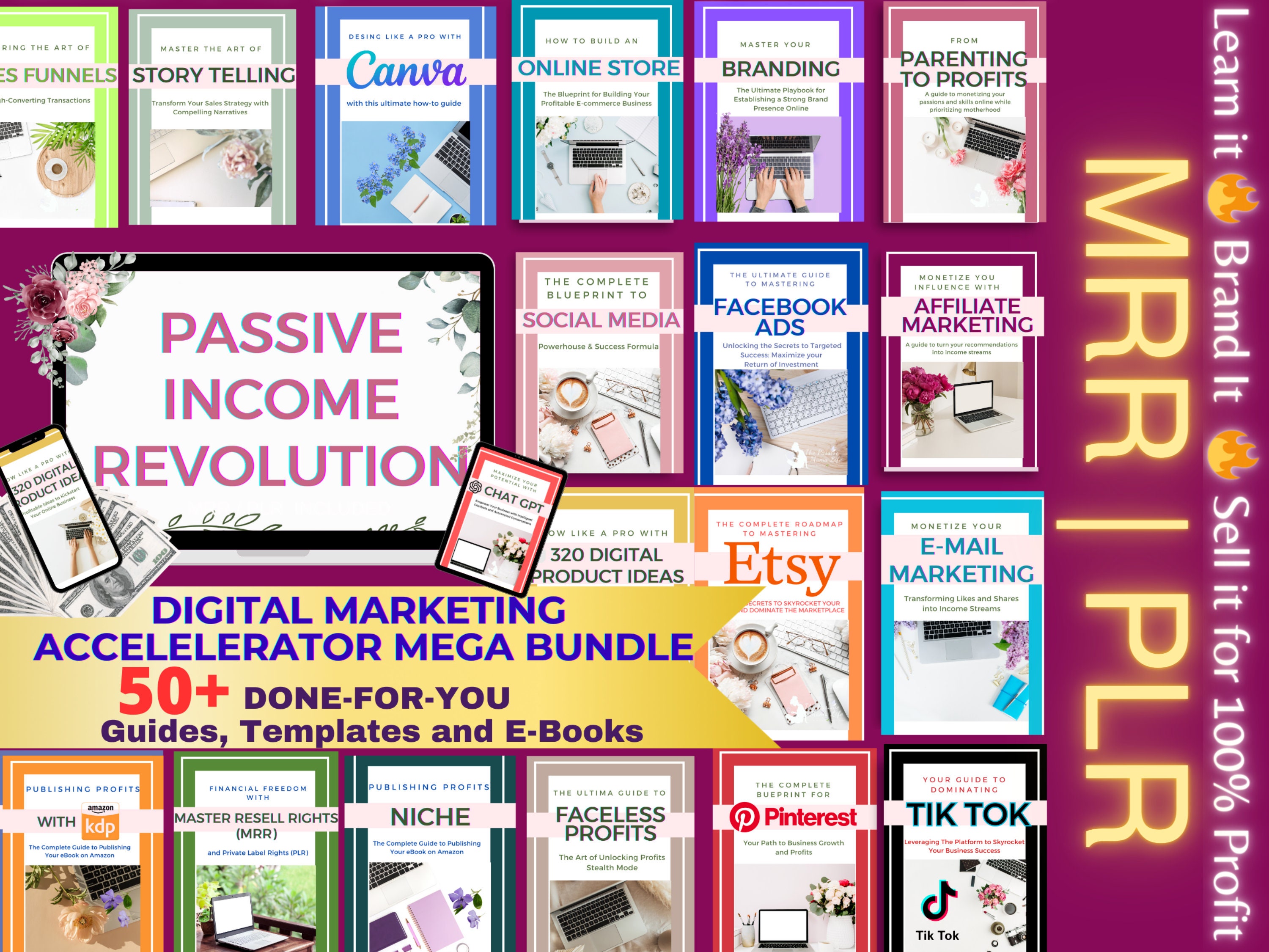 Passive Income Revolution | PLR Bundle |digital Marketing Course | MRR | Master Resell Rights ...