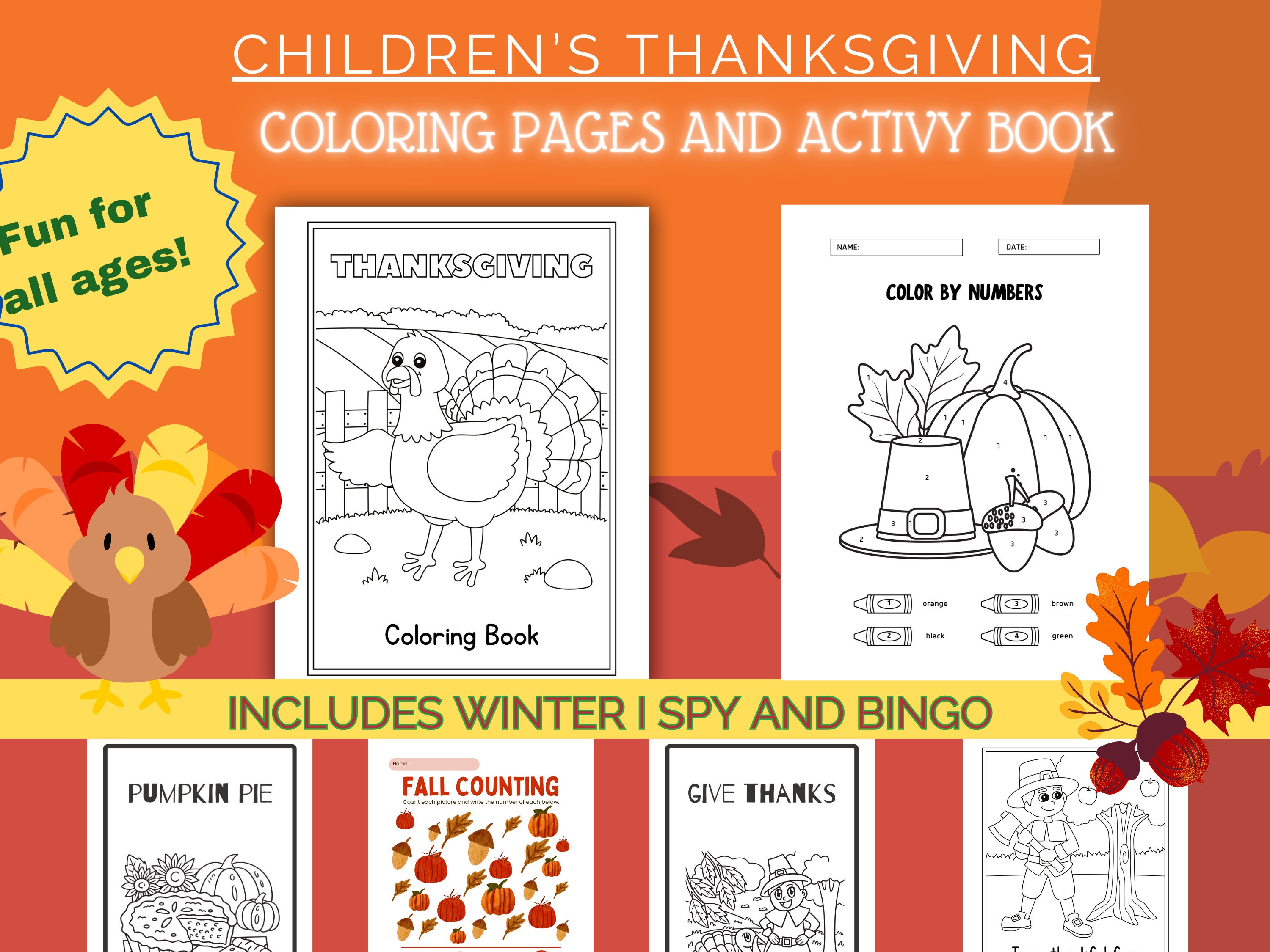 Thanksgiving Coloring Pages and Activity Printables for Kids and All ...