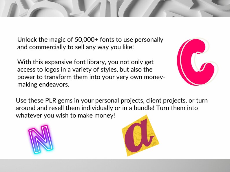 50,000+ PLR Fonts | Master Resell Rights | Private Label Rights ...