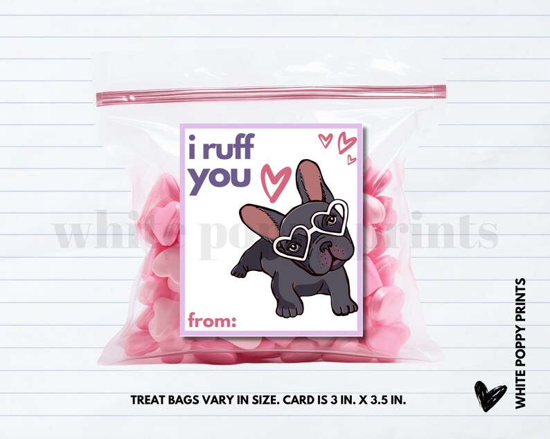 Printable Dog Valentine's Day Cards, Kids School Classroom Exchange ...