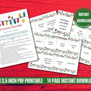 Christmas Charades | Christmas Printable Game | Christmas Party Game ...