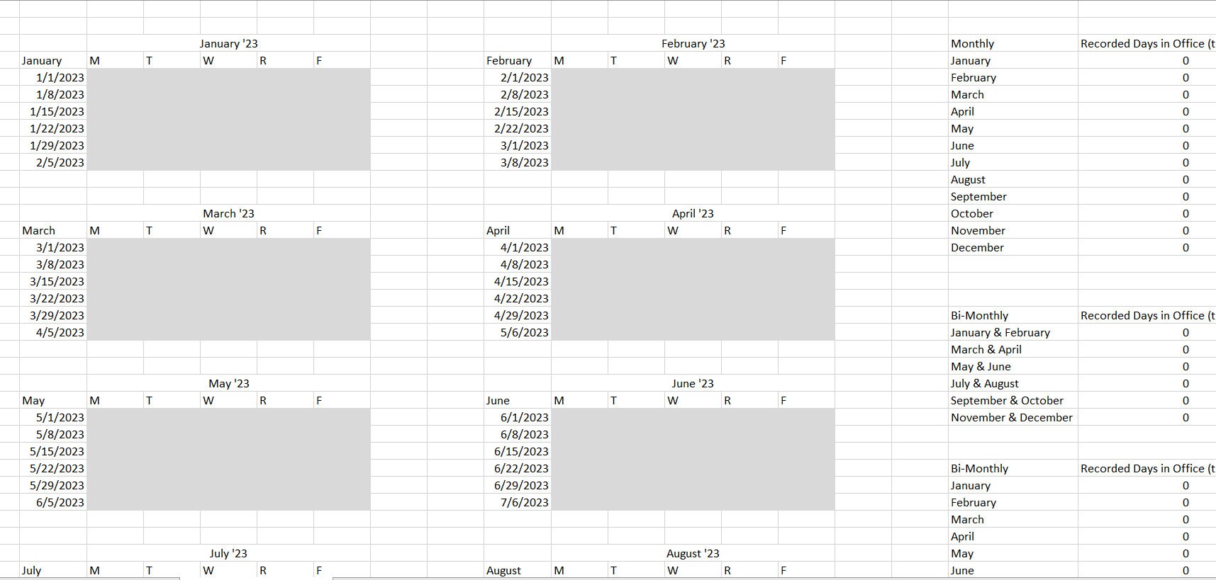 Return to Office (RTO) Excel Tracking Tool - Etsy