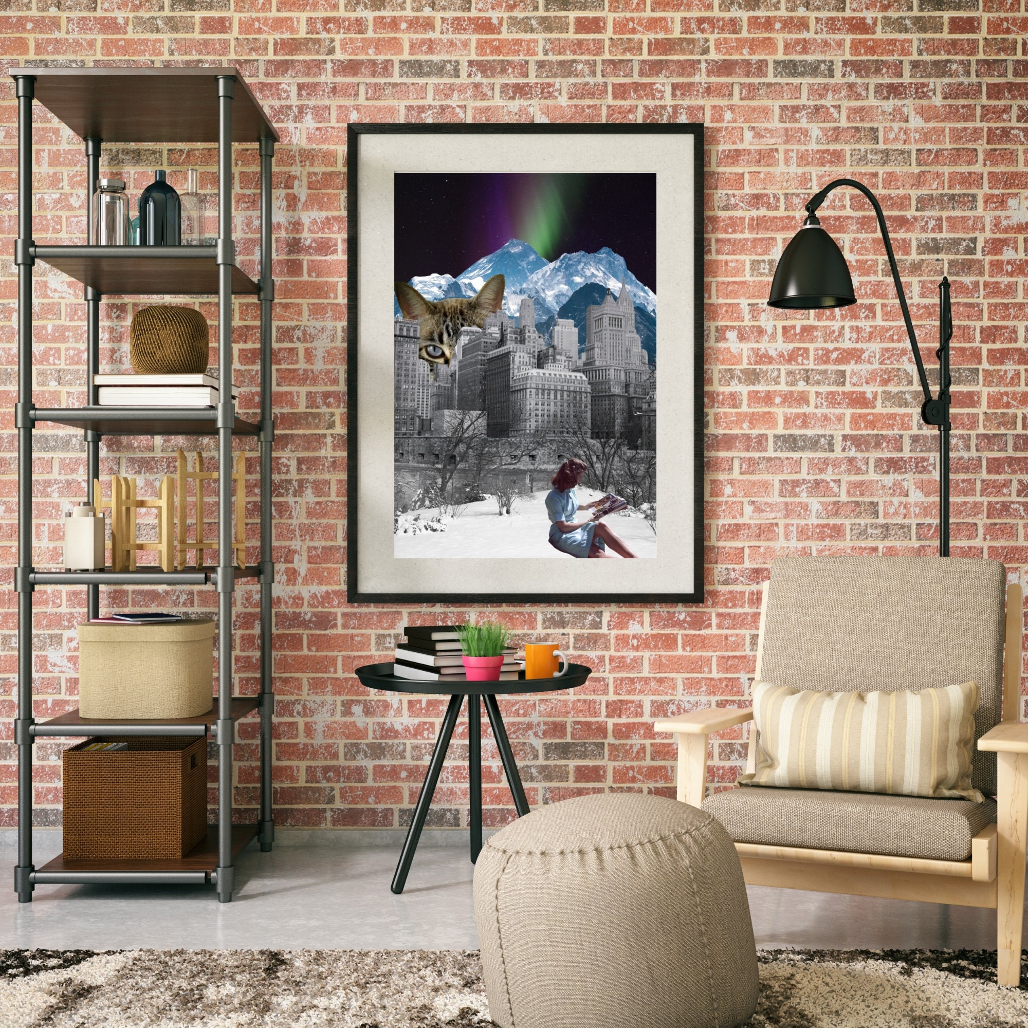 Surreal Collage Art Surreal Poster Collage Print Cat Surreal Cat Poster ...