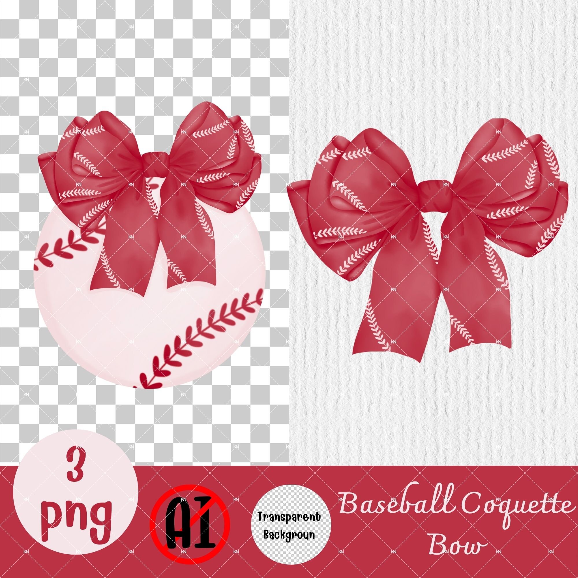 Baseball Coquette Bows Png, Red Bow Png, Baseball Clipart, Coquette Bow ...
