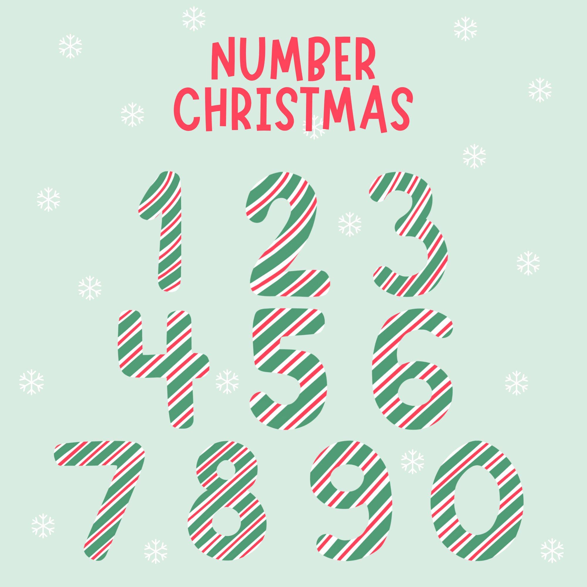 Christmas Number Clipart, Christmas Number With Red Santa Hat Clipart ...