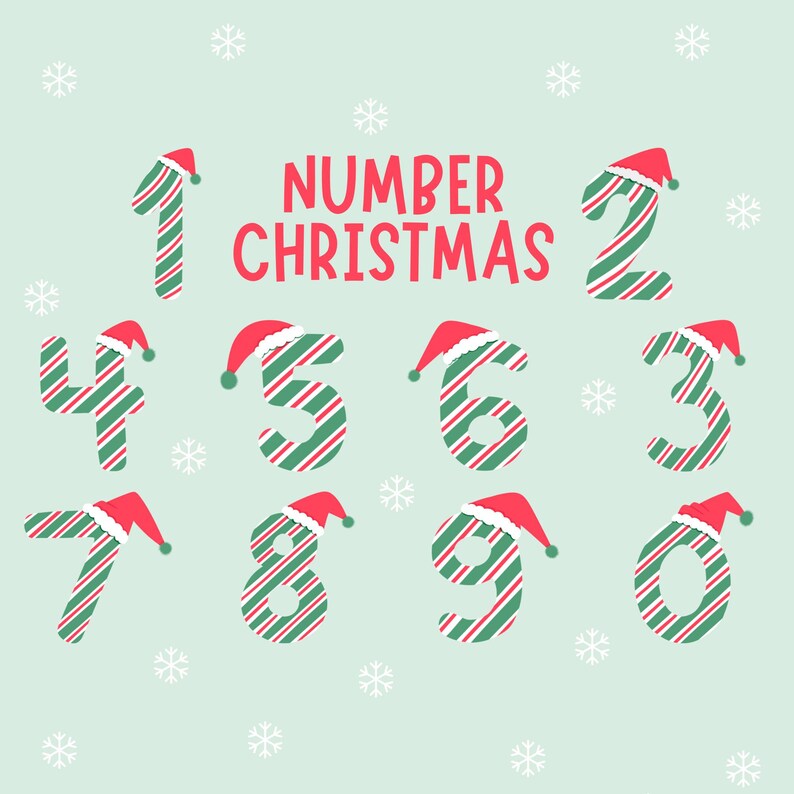 Christmas Number Clipart, Christmas Number With Red Santa Hat Clipart ...
