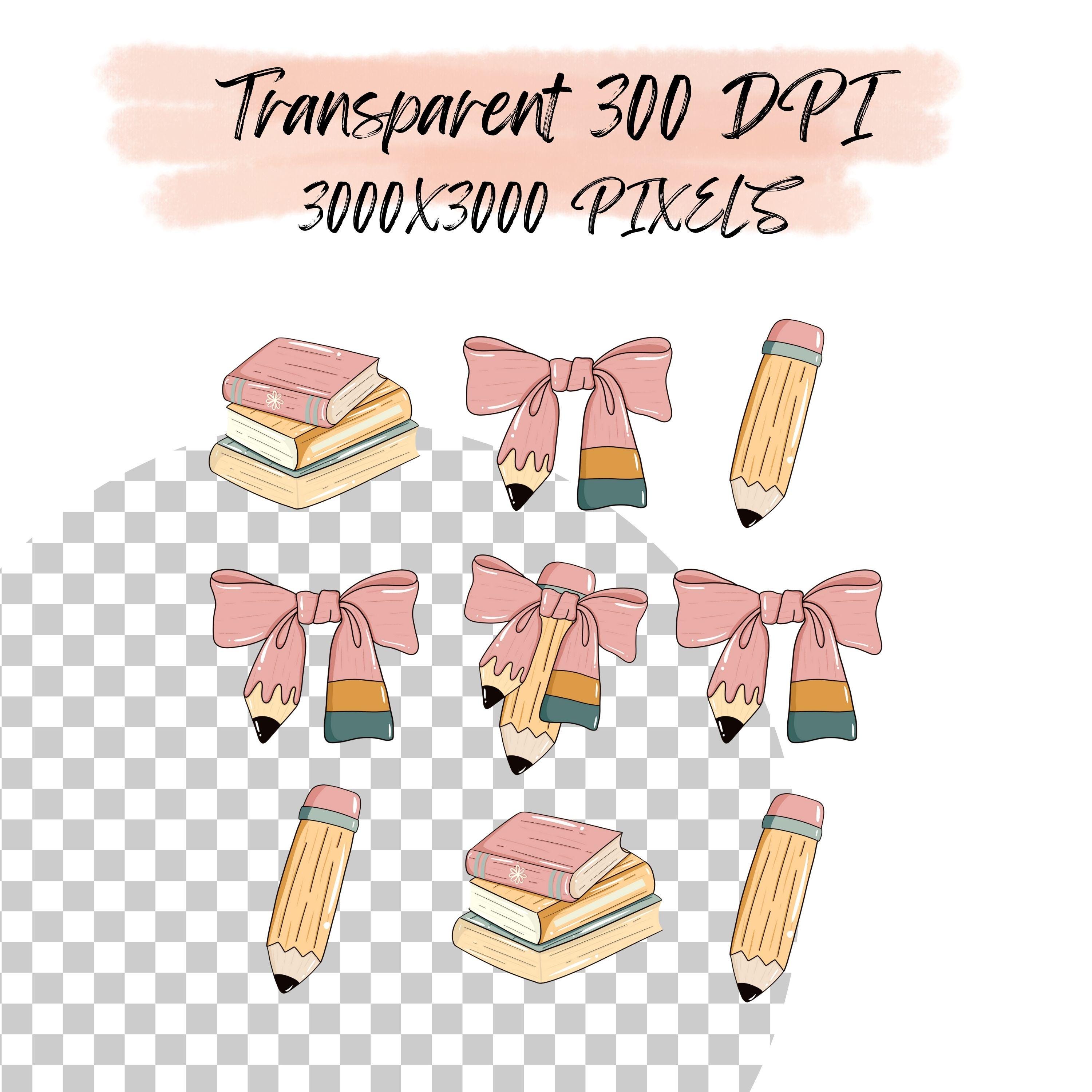 Coquette Pencil Clipart, Teacher Pencil Coquette Bow PNG, Teacher Gifts ...