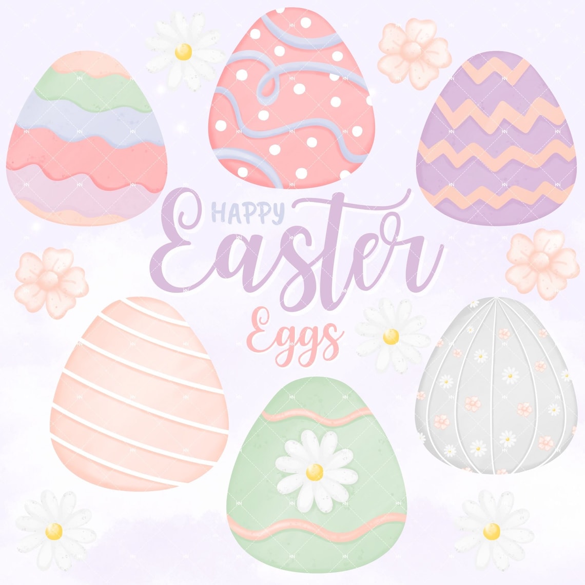 Easter Egg Clipart, Cute Watercolor Colorful Easter Egg, Springtime ...