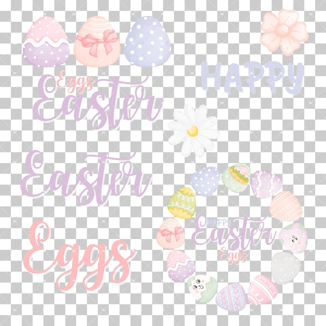 Easter Egg Clipart, Cute Watercolor Colorful Easter Egg, Springtime ...