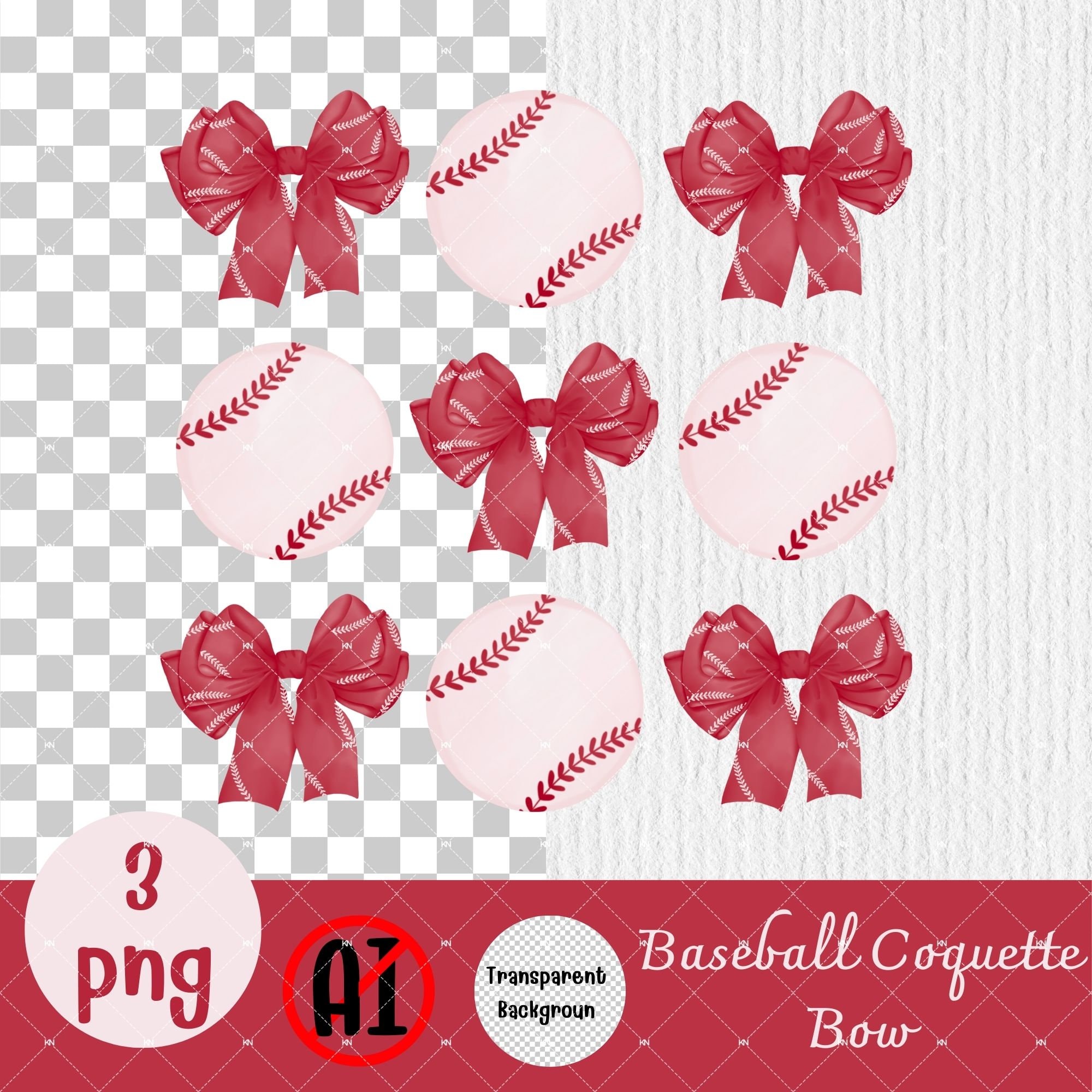 Baseball Coquette Bows Png, Red Bow Png, Baseball Clipart, Coquette Bow ...
