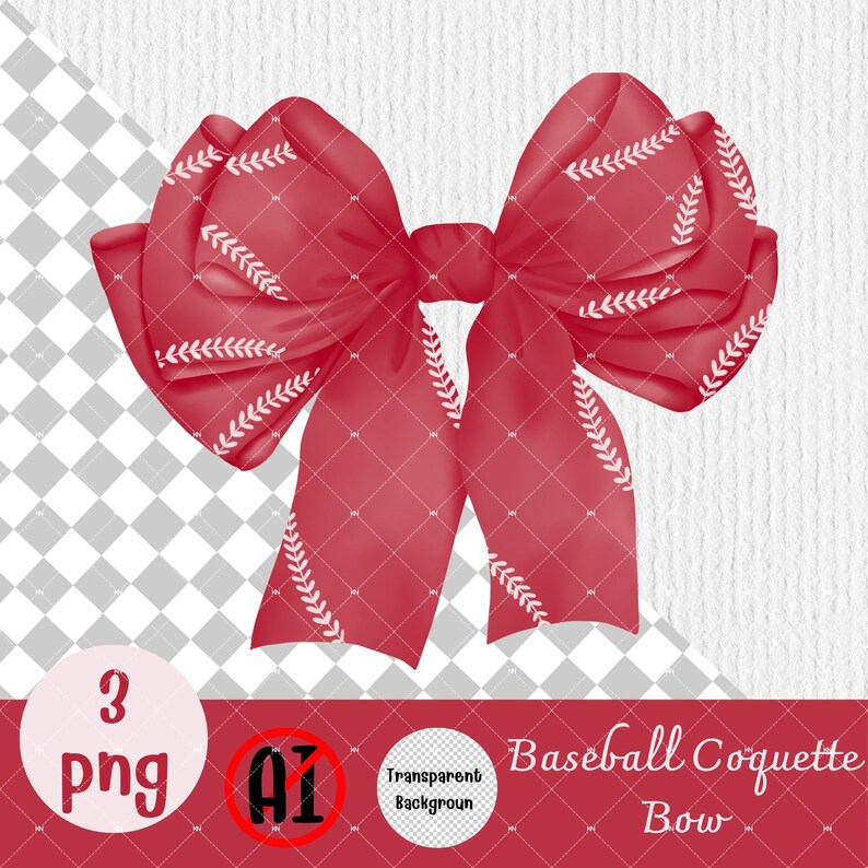 Baseball Coquette Bows Png, Red Bow Png, Baseball Clipart, Coquette Bow ...