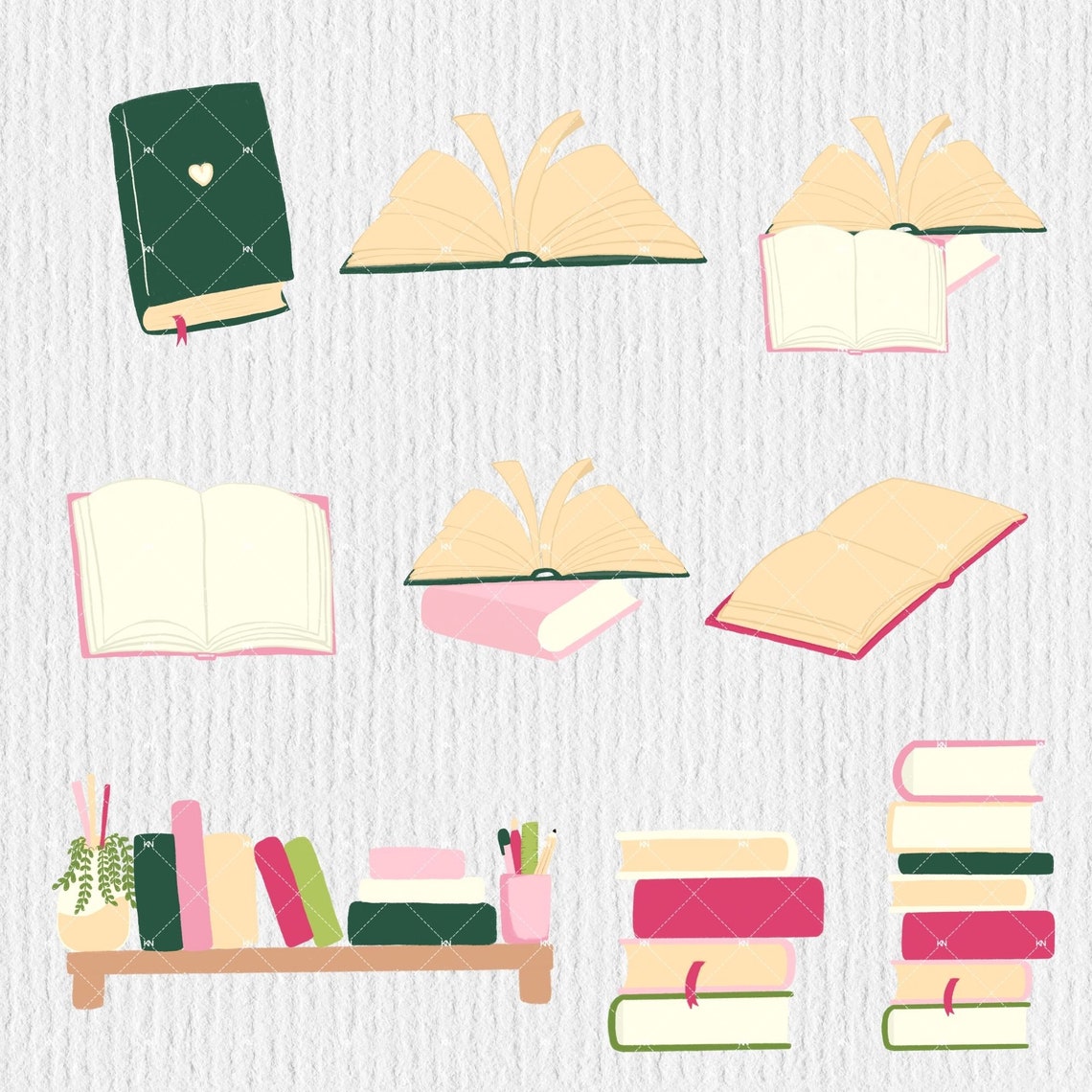 Books Collection Clipart, Books Clipart, Colorful Book Clipart, School ...