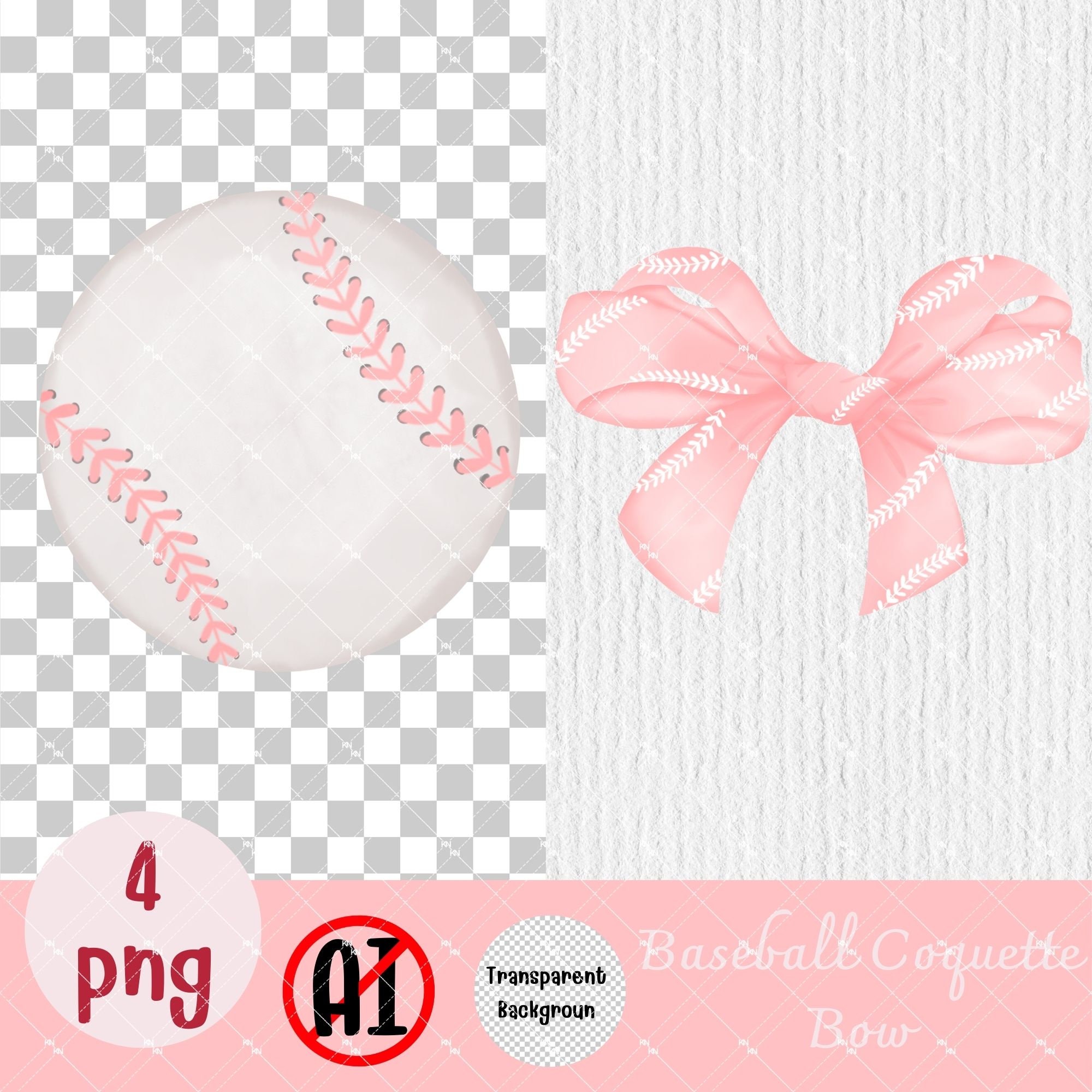 Baseball Coquette Bows Png, Pink Bow Png, Baseball Clipart, Coquette ...