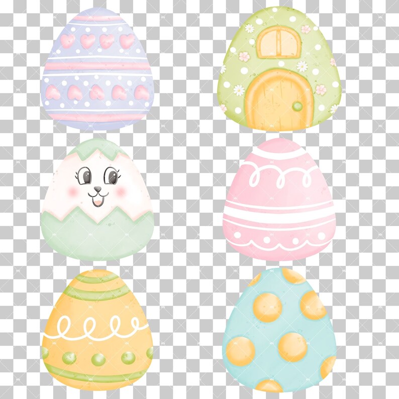 Easter Egg Clipart, Cute Watercolor Colorful Easter Egg, Springtime ...