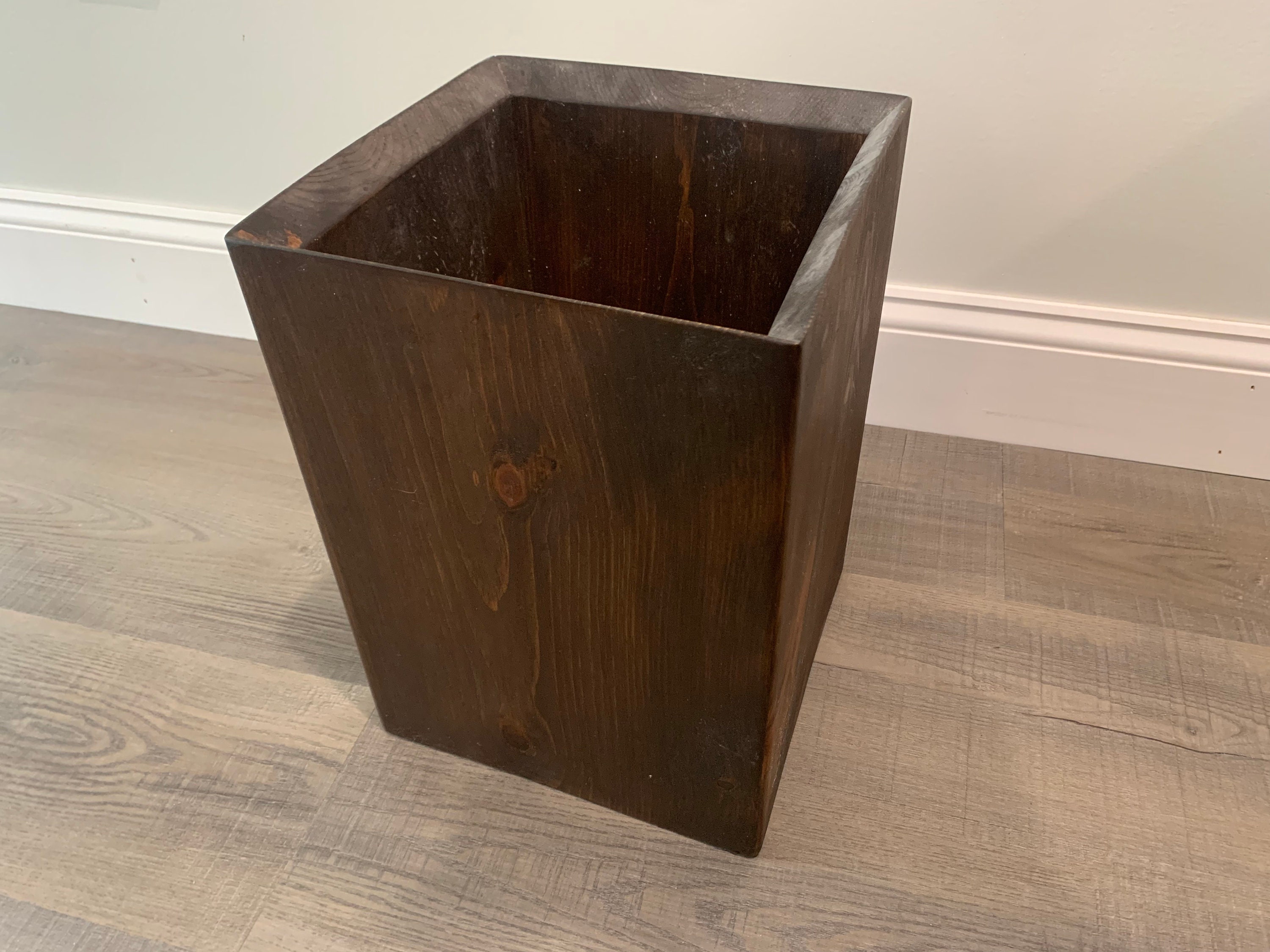 Handcrafted Solid Wood Waste Bin - Etsy