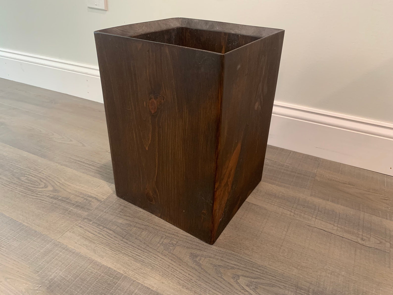 Handcrafted Solid Wood Waste Bin - Etsy