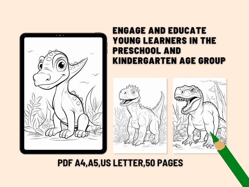 50 Cute Dinosaur Coloring Pages for Kids, Baby Dinosaur Coloring Pages ...