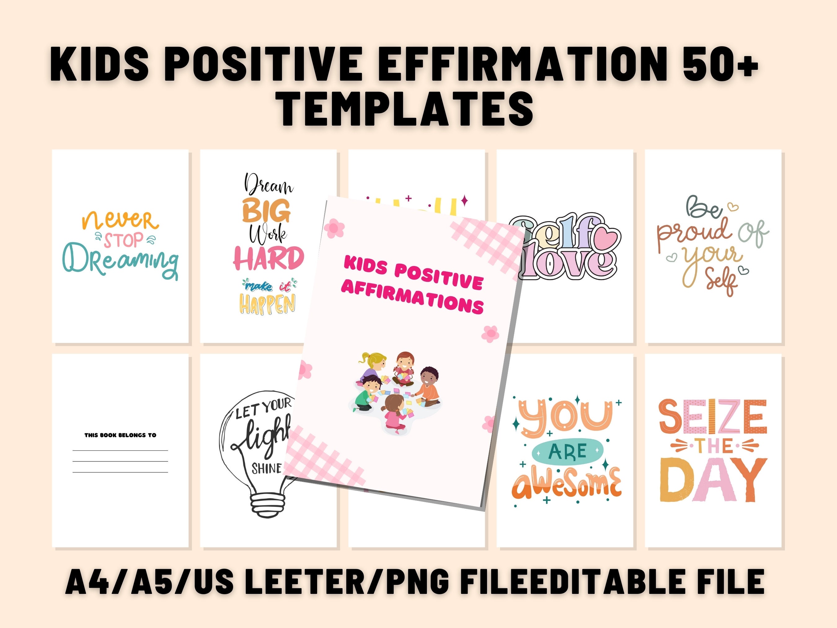 Printable Affirmation for Kids, Motivational Templates, Playroom Poster ...