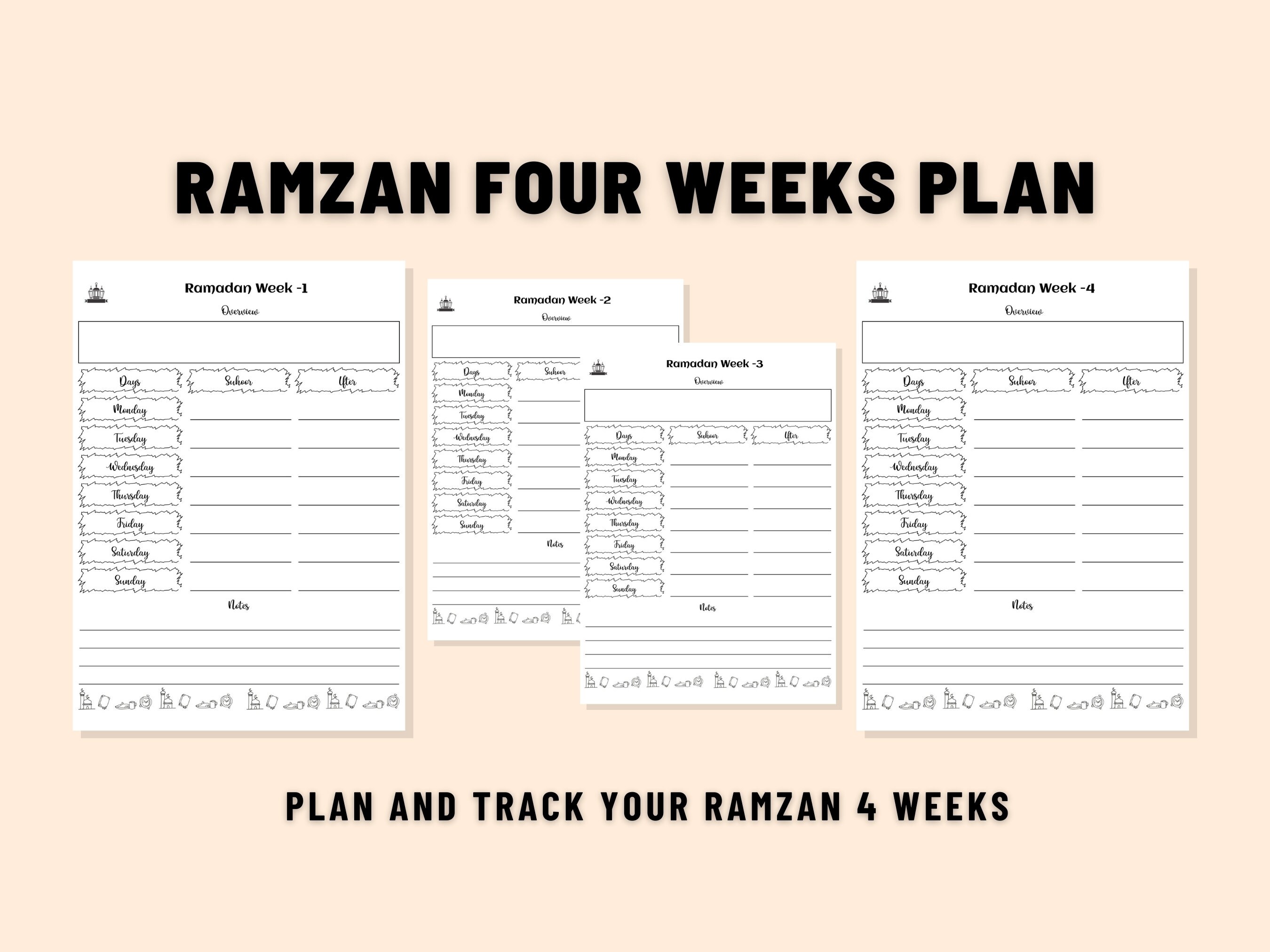 Ramadan Planner 2024 Printable. Ramadan Gift. Daily Schedule. Islamic ...