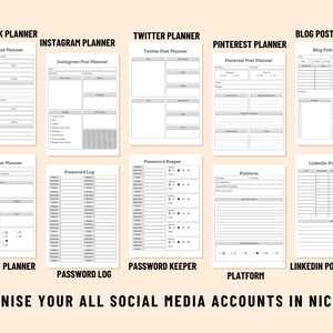 Social Media Planner Printable, Content Planner for Instagram, Youtube ...