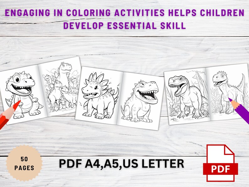 50 Cute Dinosaur Coloring Pages for Kids, Baby Dinosaur Coloring Pages ...