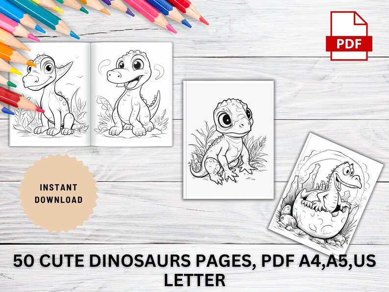 50 Cute Dinosaur Coloring Pages for Kids, Baby Dinosaur Coloring Pages ...