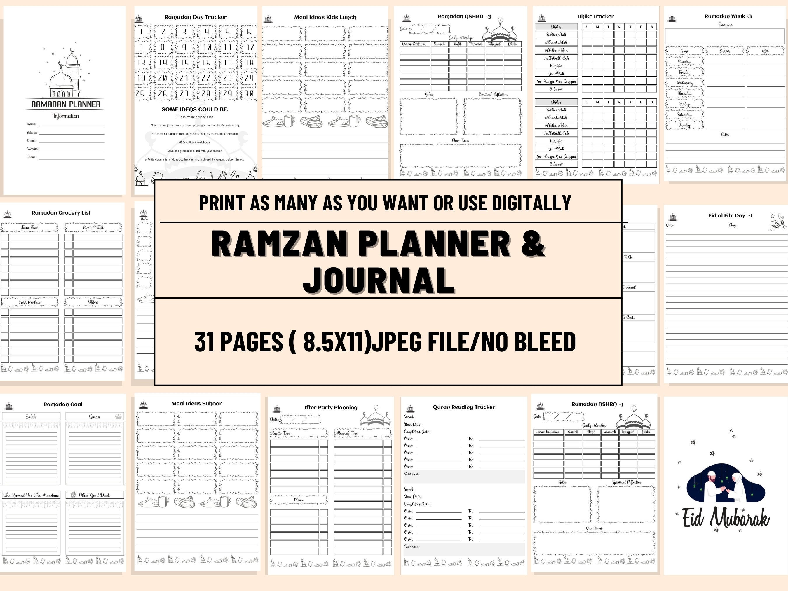 Ramadan Planner 2024 Printable. Ramadan Gift. Daily Schedule. Islamic ...
