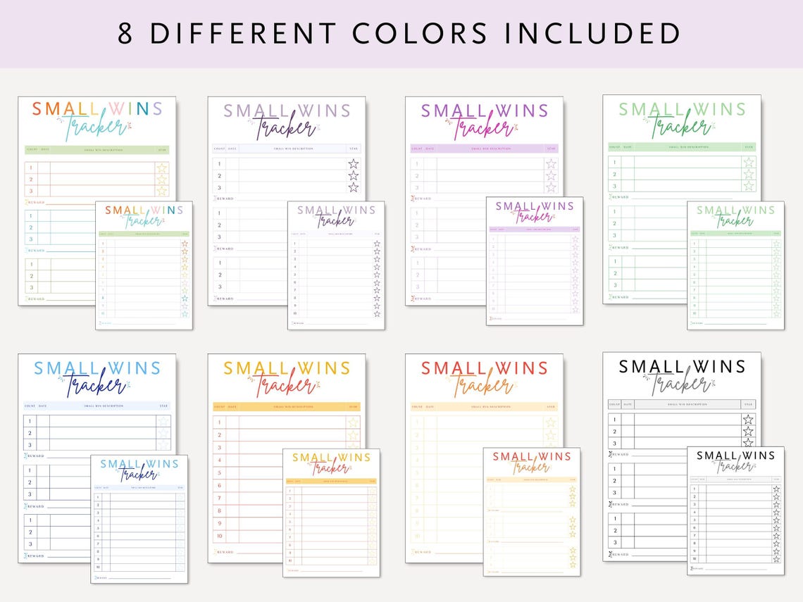 Small Wins Tracker, Small Wins Printable, Celebrate Small Wins ...
