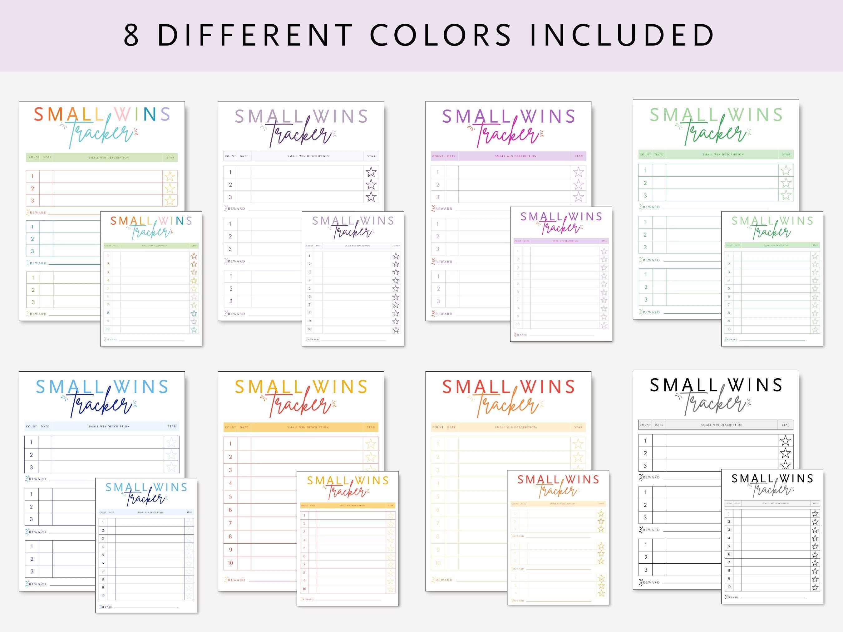 Small Wins Tracker, Small Wins Printable, Celebrate Small Wins ...