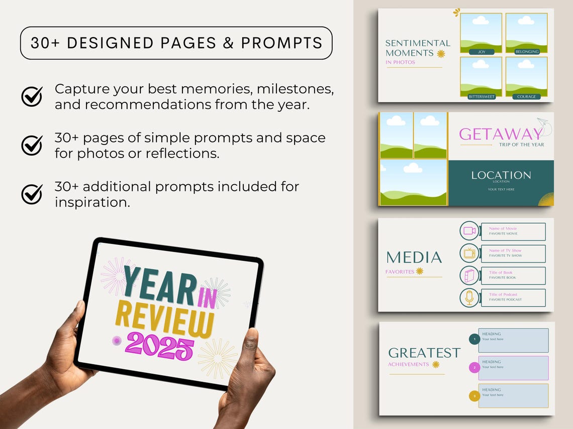 Year in Review Digital Template, New Year Reflection, 2025 Recap - Etsy