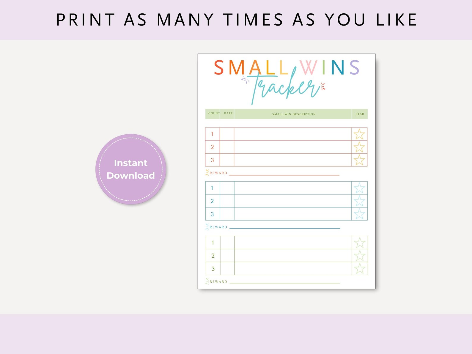 Small Wins Tracker, Small Wins Printable, Celebrate Small Wins ...
