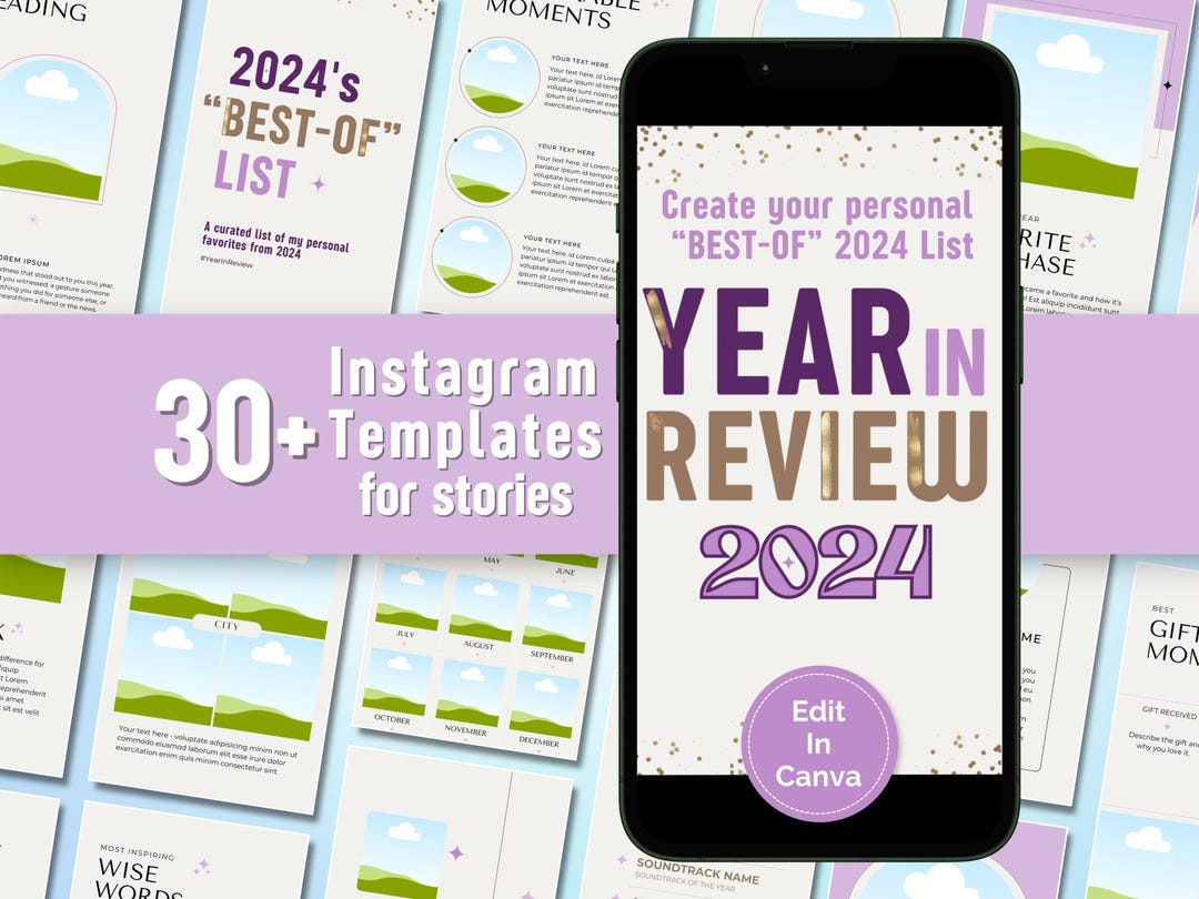 Year in Review, Year in Review Template, End of Year Review, Social ...