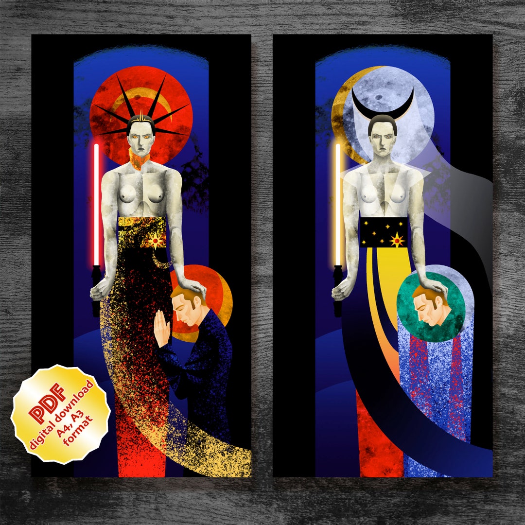 Dark-side Rey Vs. Light-side Rey Double Poster A3, A4, PDF - Etsy