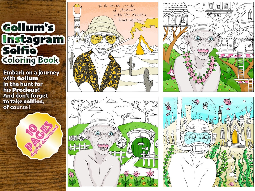 Gollum's Instagram Selfie Coloring Book - Etsy