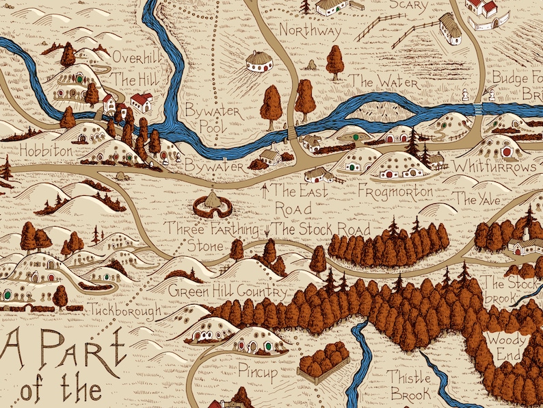 Shire Map PDF A1 Size in Colour - Etsy