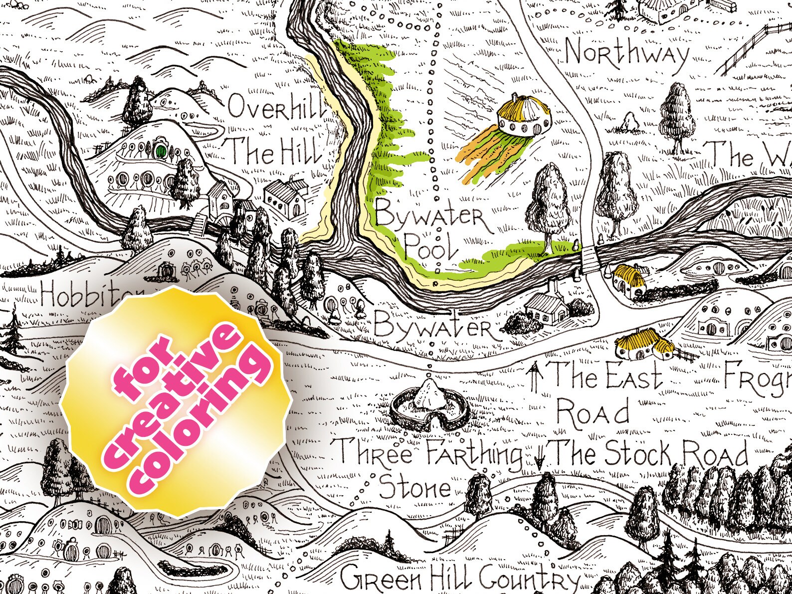 Shire Map Coloring Sheet: Tolkien's World, A1 Size (PDF) - Etsy