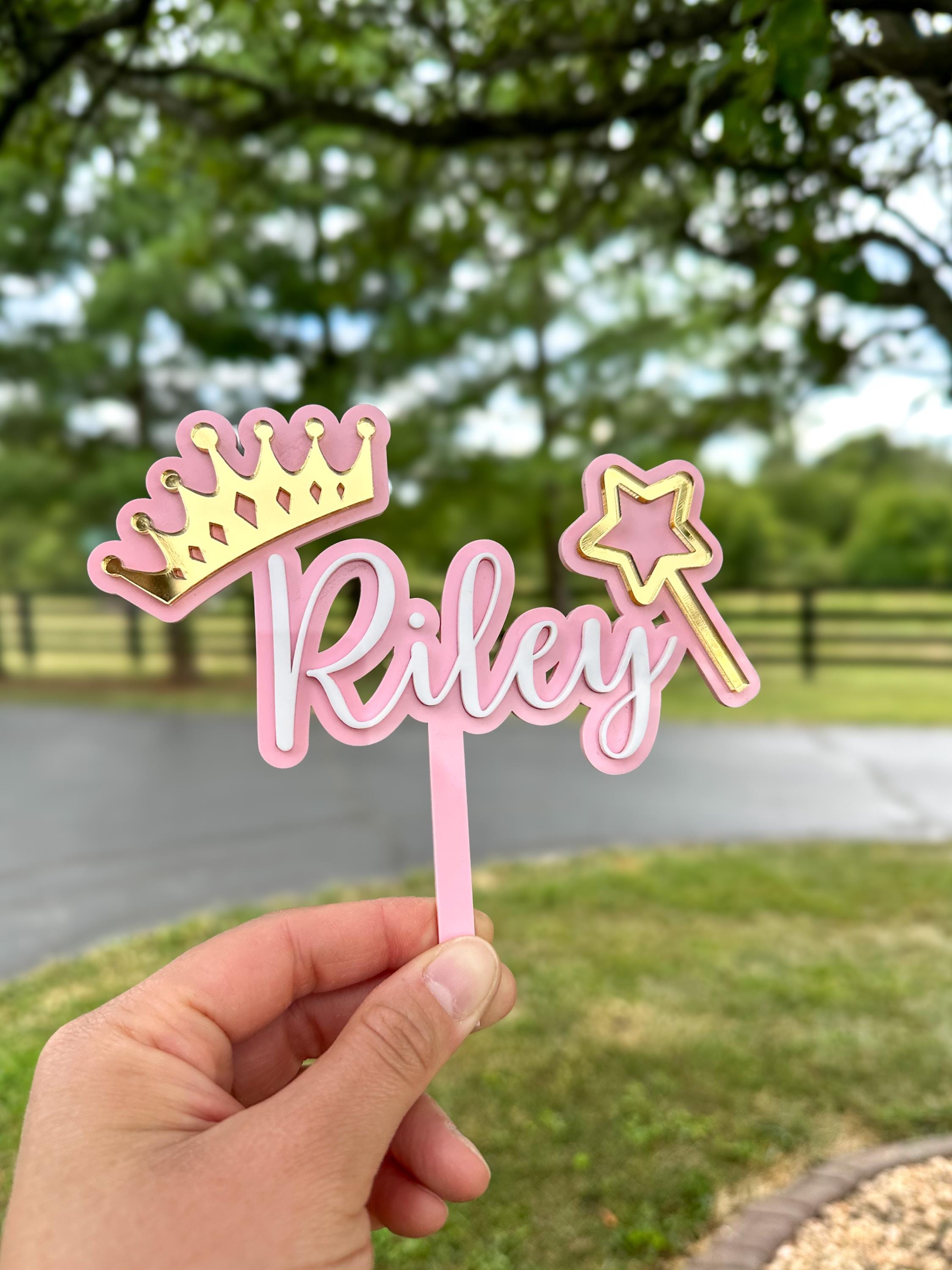 Princess Theme Cake Topper | Tiara Cake Topper | 3D Cake Topper ...